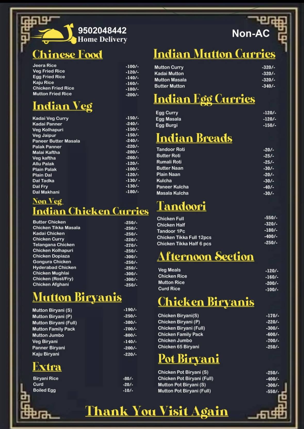 Menu at Maharaja Family Dhaba &Restaurant, Peddapalli