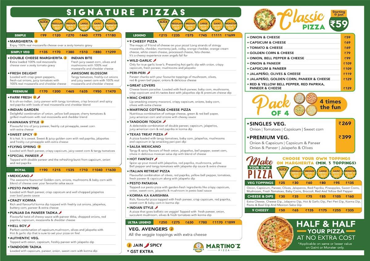 Menu at Martino'z Pizza (Baben-Bardoli), Bardoli