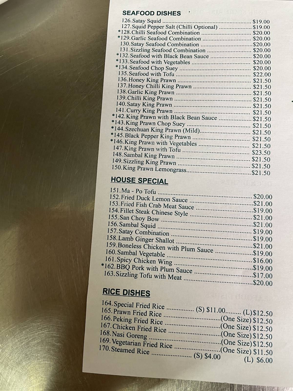 Menu at Merriwa Chinese Restaurant, Merriwa