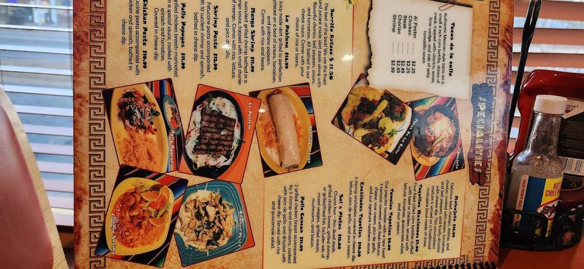 Menu at Mi Toro restaurant, Corinth, 101 US-72