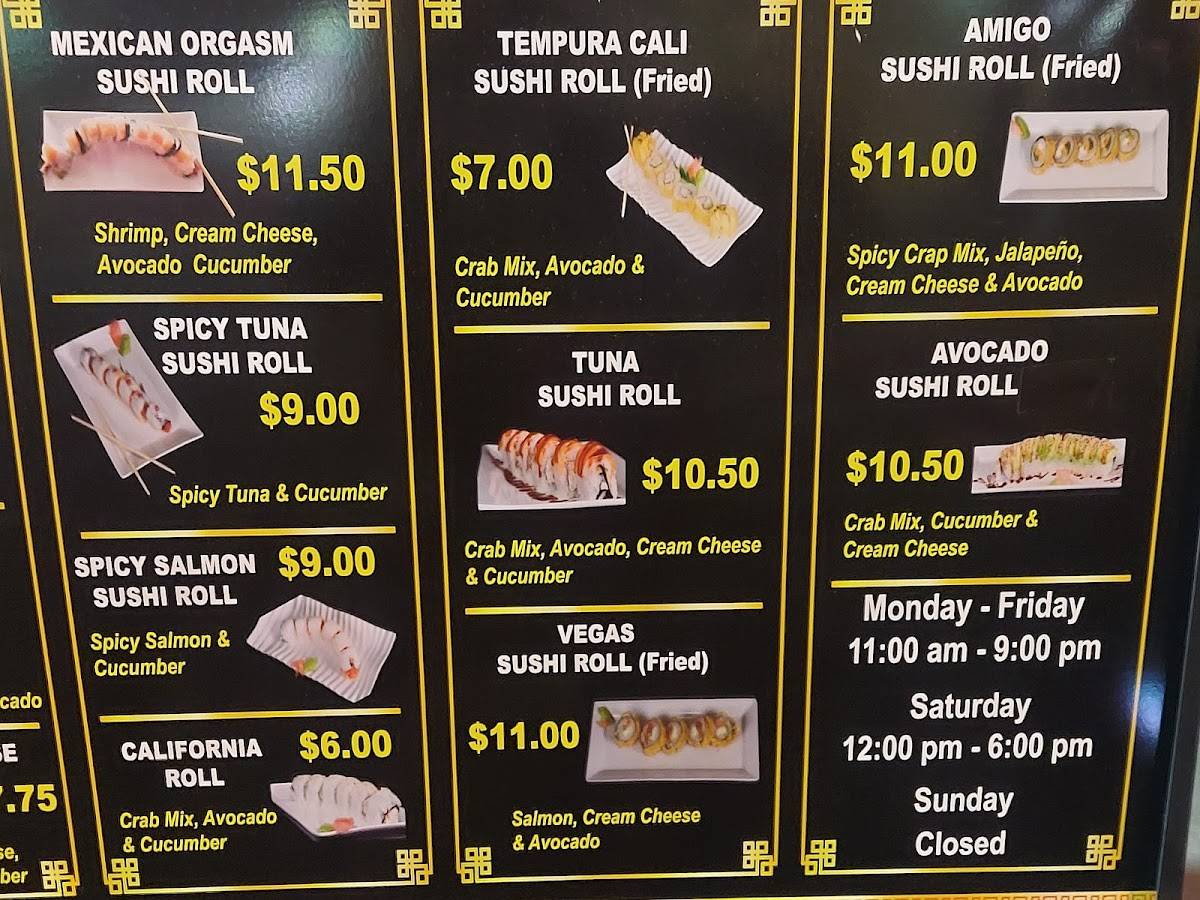 Menu at Mirai Bowl restaurant, El Paso, Lee Trevino Dr