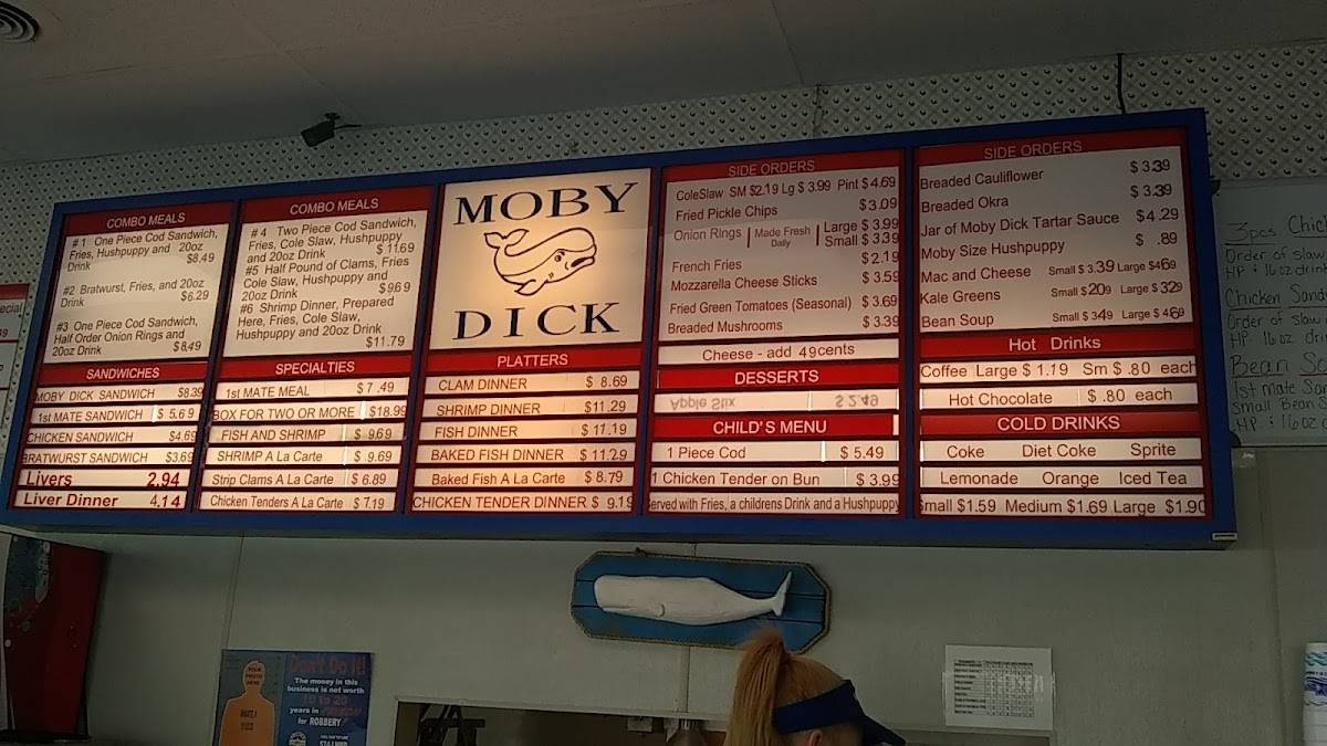 Menu at Moby Dick Seafood Restaurant, Louisville, S 3rd St