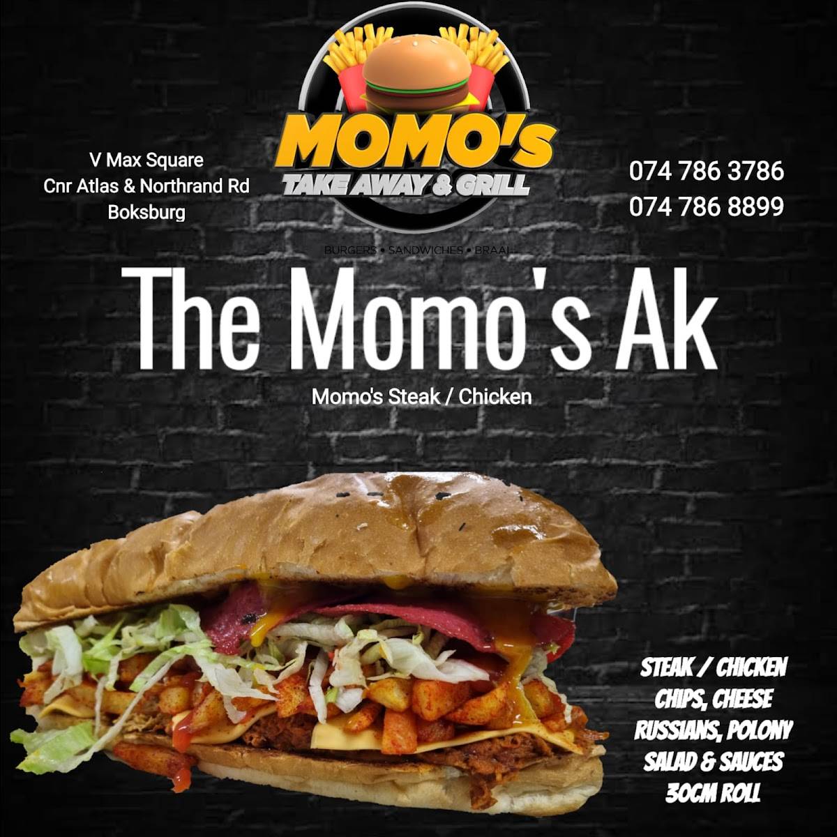 Menu at Momo's Takeaways & Grill (Halaal) restaurant, Boksburg