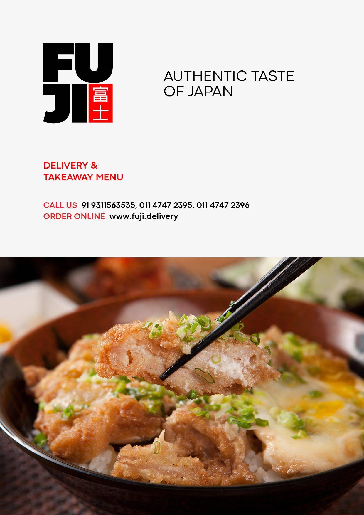 Menu at Fuji Japanese Restaurant, New Delhi