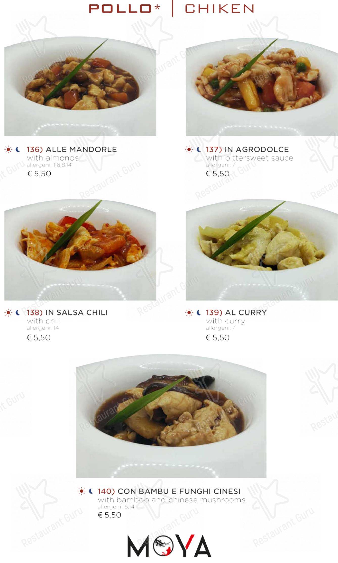 Menu da Moya sushi sestri levante ristorante, Sestri Levante