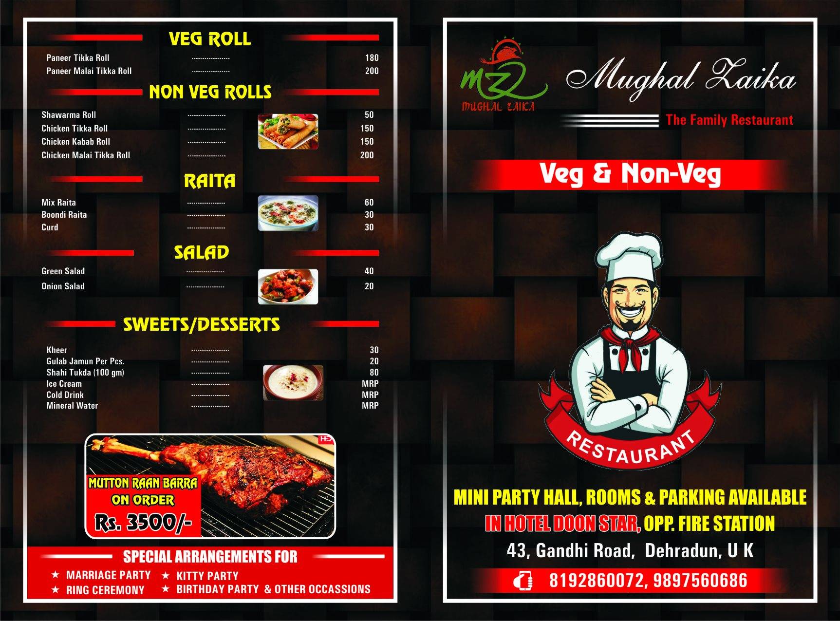 Menu at Mughal Zaika - Dehradun Halal Restaurant, Dehradun, 43