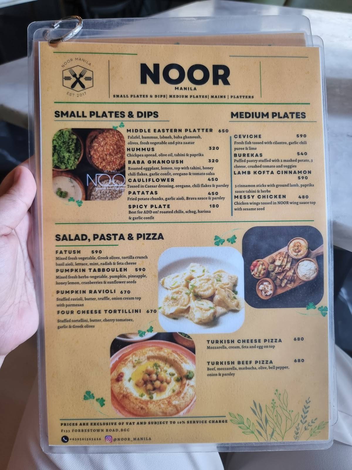 Menu at NOOR MANILA restaurant, Taguig, f133 Forbestown Rd