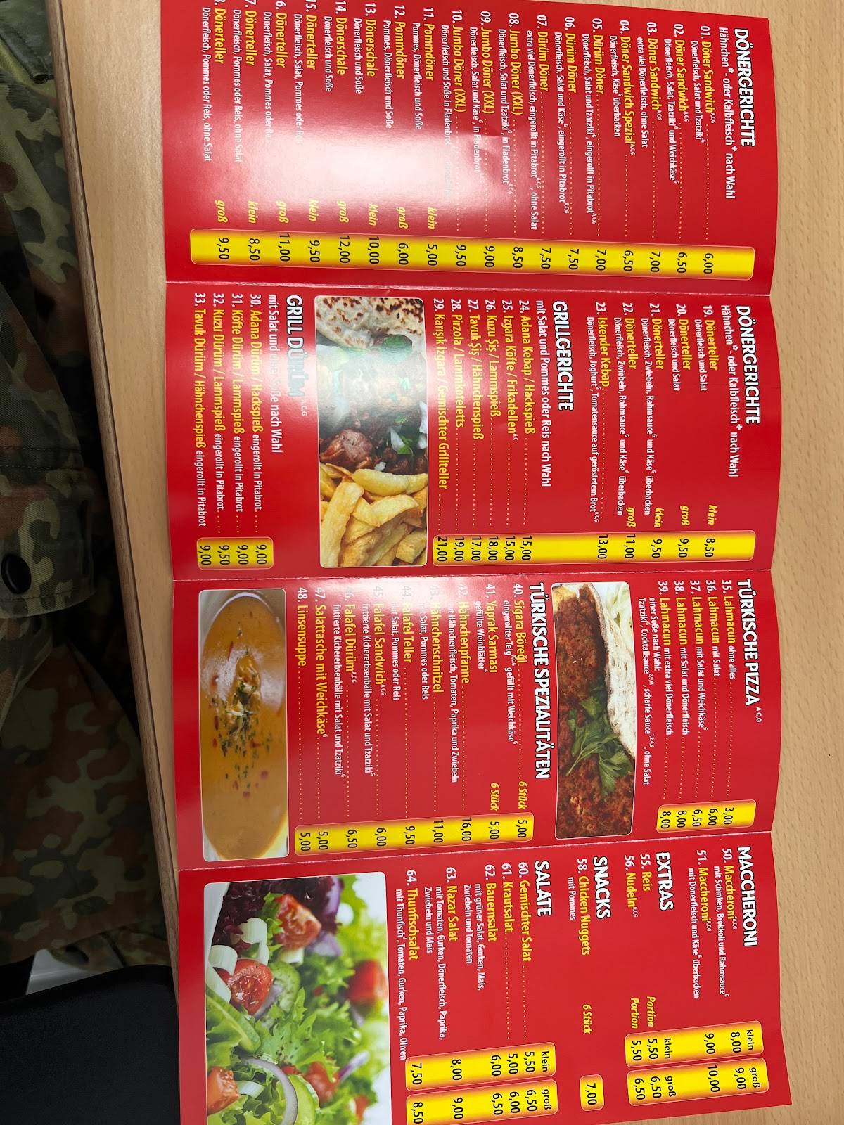 Speisekarte von Nazar - Döner vom feinsten restaurant, Köln