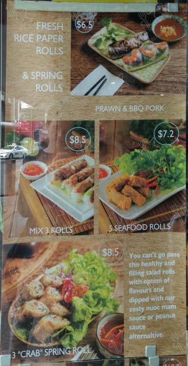 Menu at Nem Viet North Sydney restaurant, Sydney