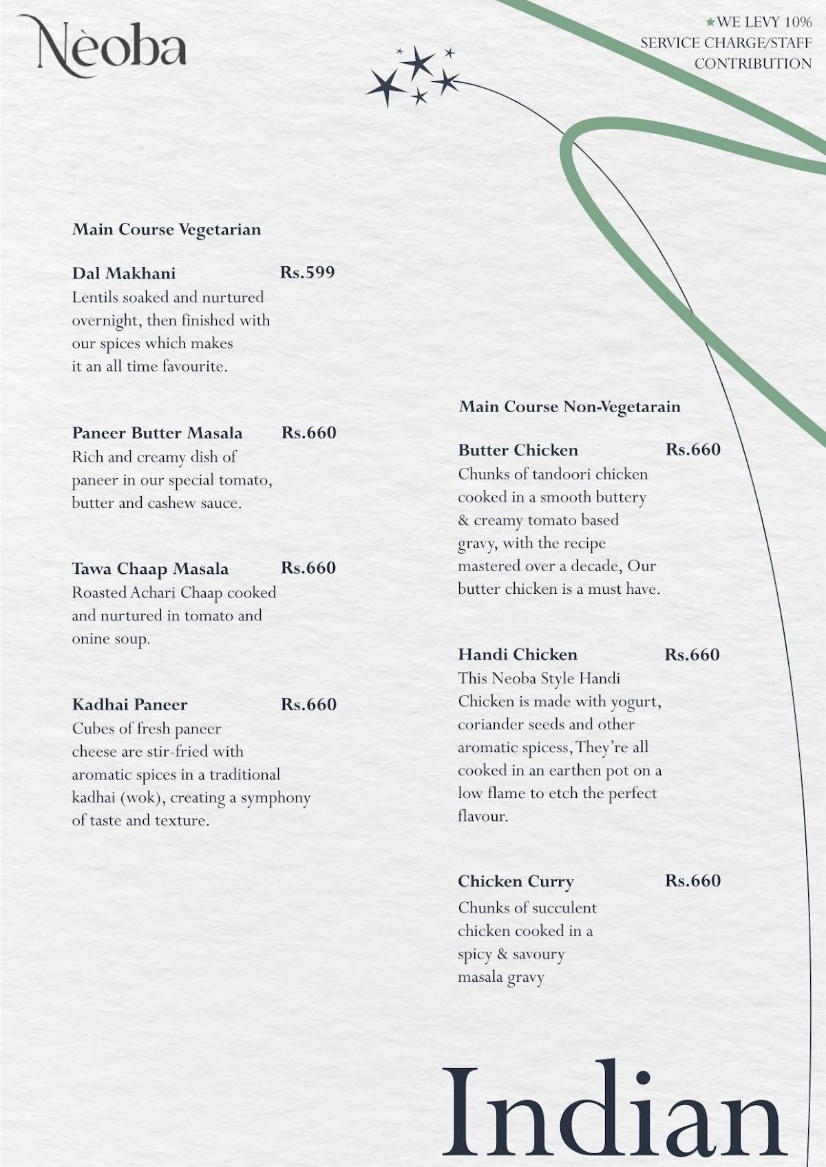 Menu at Neobaa - Sky Bar, Delhi