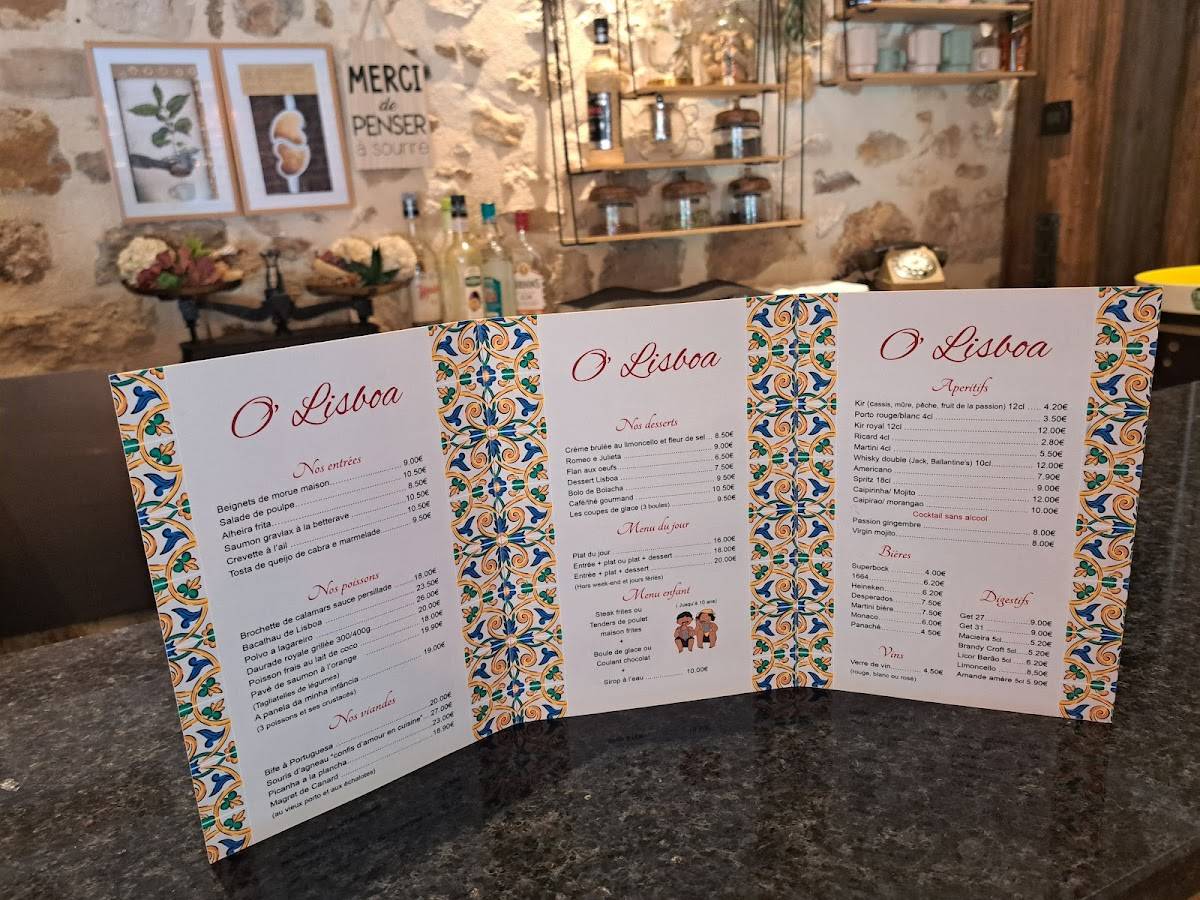 Menu au O Lisboa restaurant, Melun