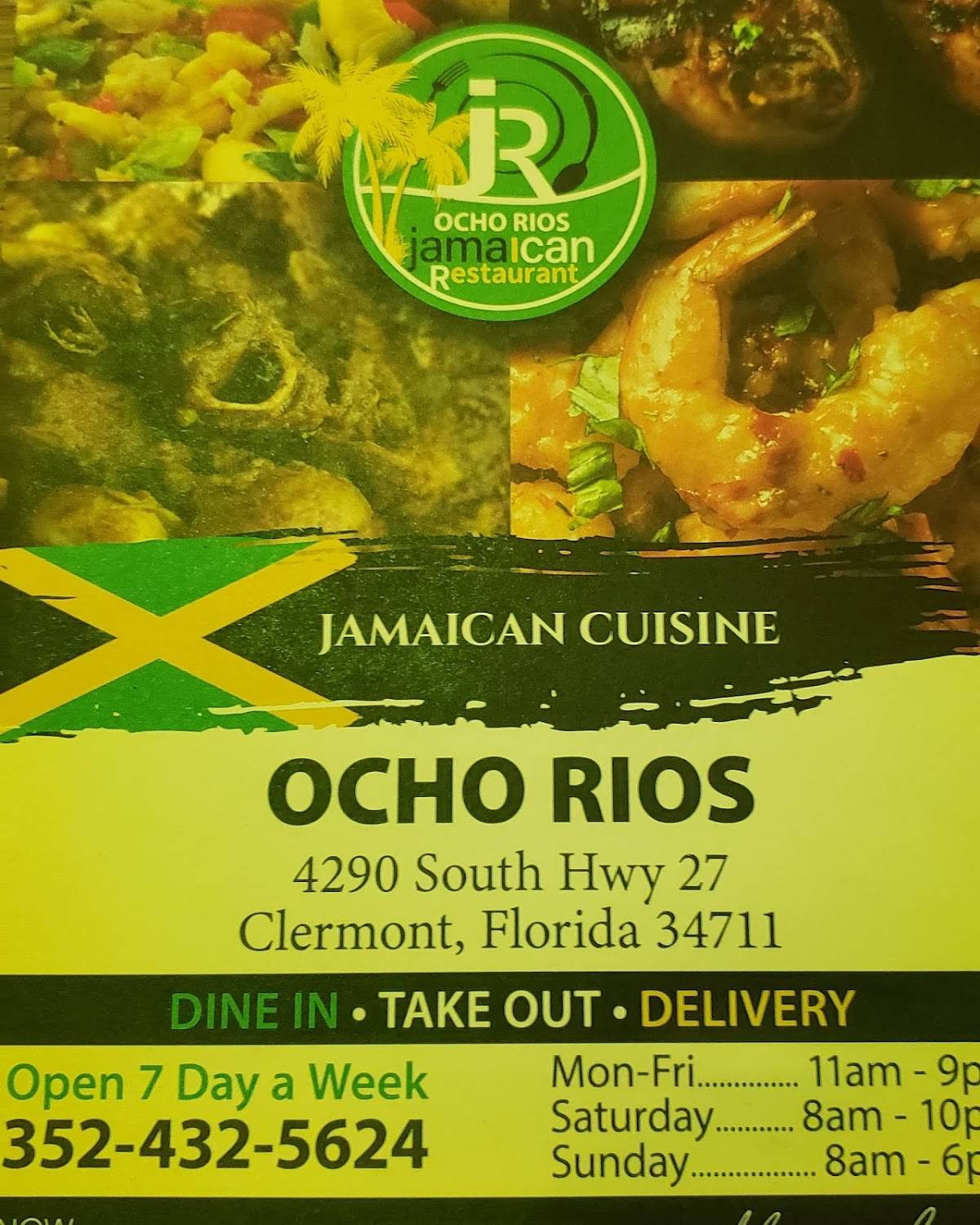 Menu at Ocho Rios Jamaican Restaurant, Clermont