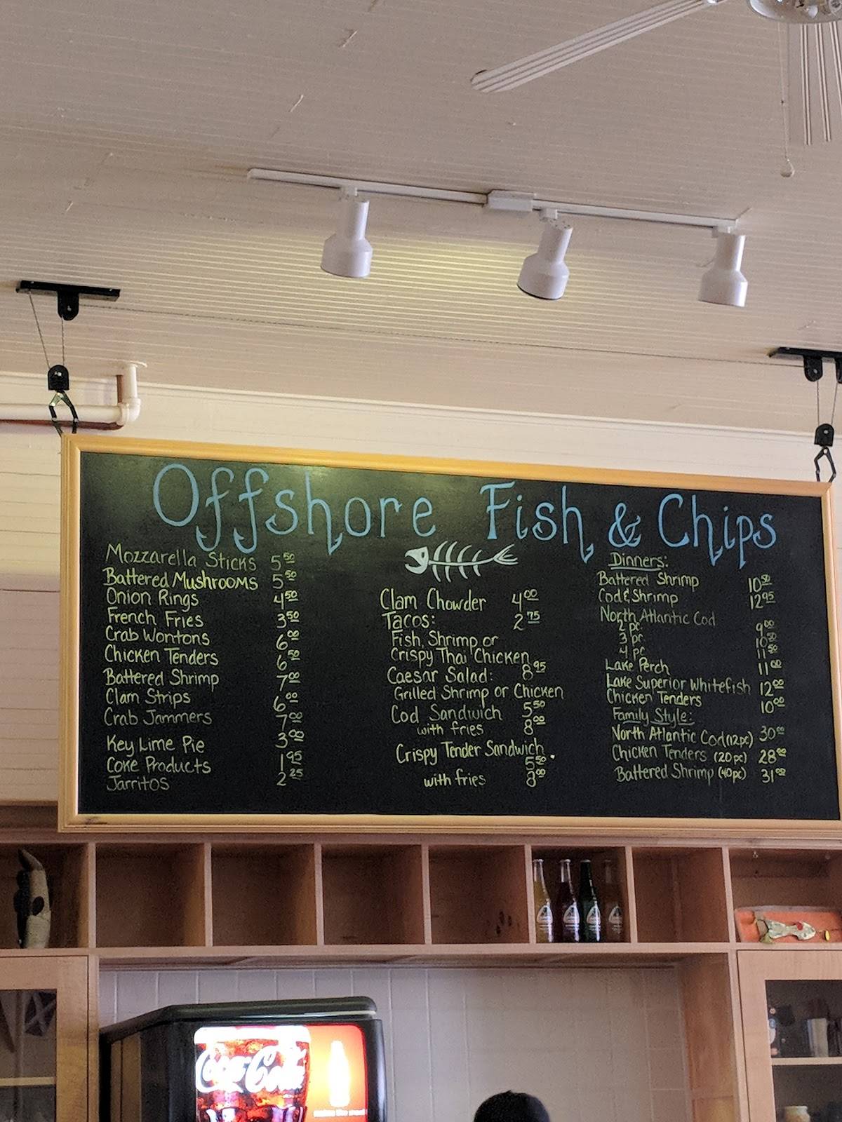 Menu at Offshore Fish & Chips restaurant, Calumet Township