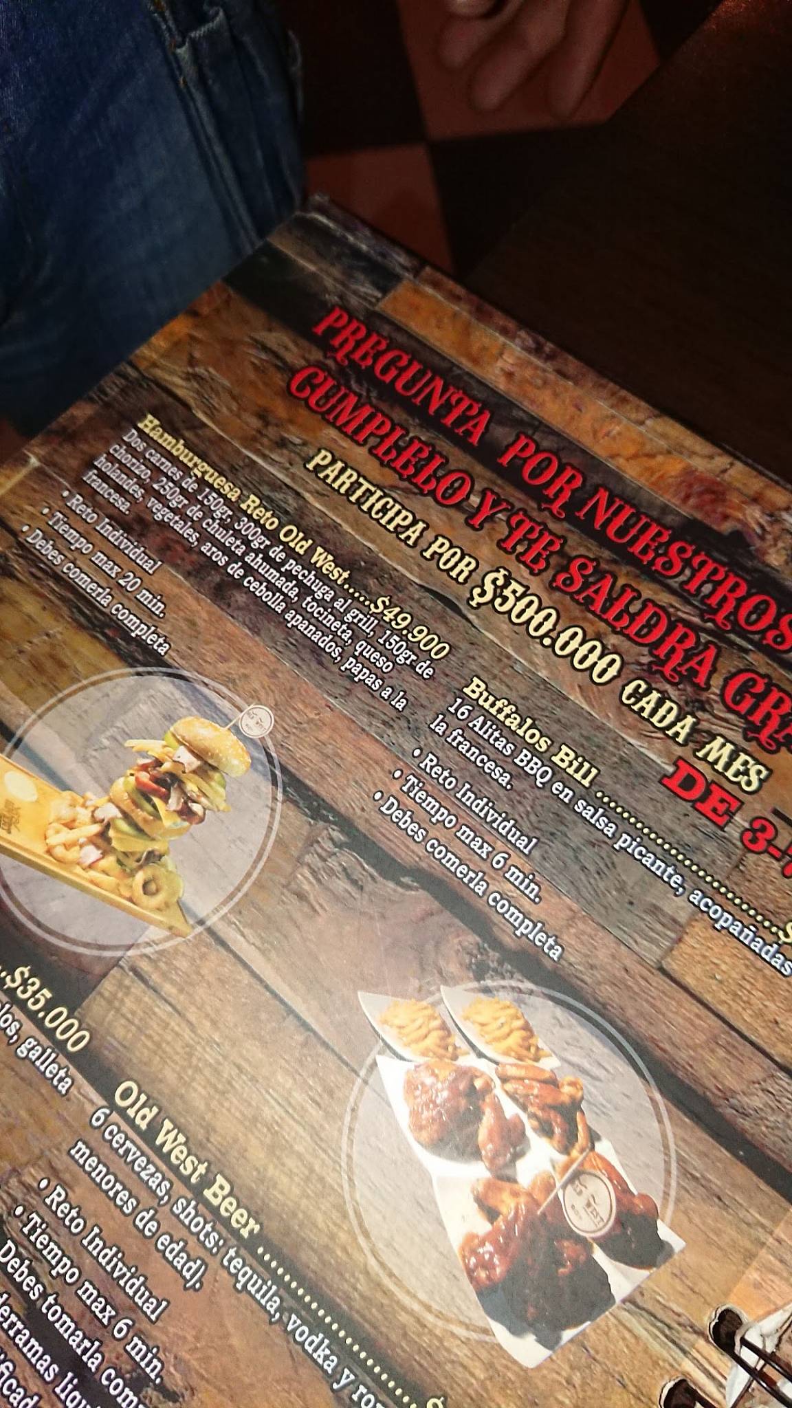 Carta del restaurante Old West Steak House (Caobos), Cúcuta