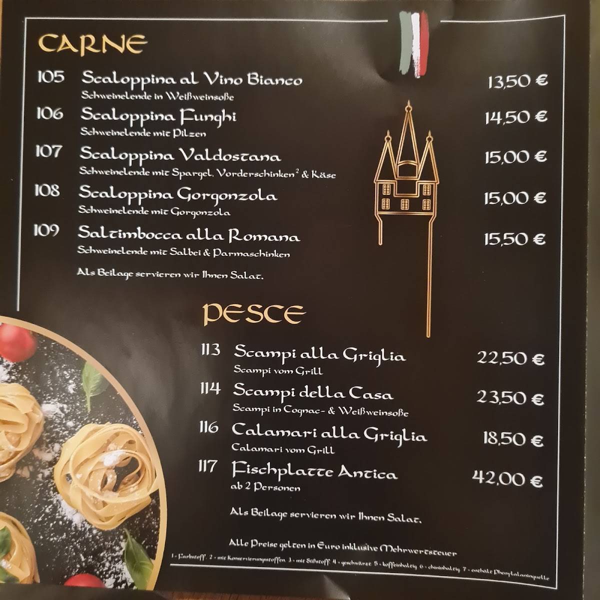 Speisekarte von Osteria Antica restaurant, Straubing
