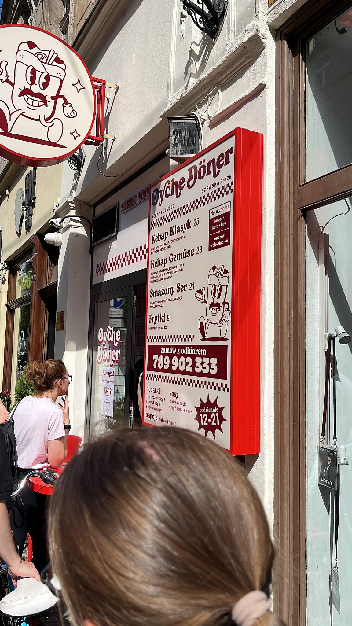 Menu at Oyche Döner restaurant, Wrocław
