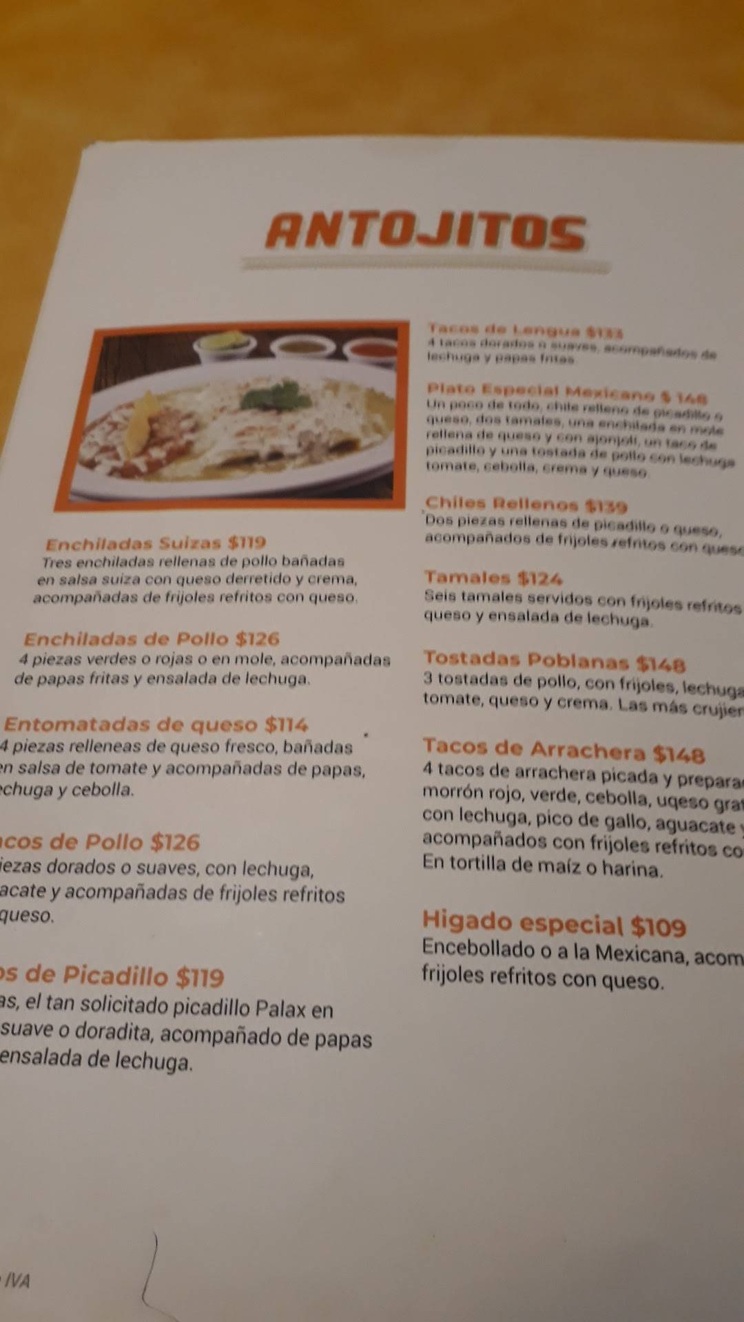 Carta de Restaurant Palax, Monterrey, Av. Francisco I. Madero 717