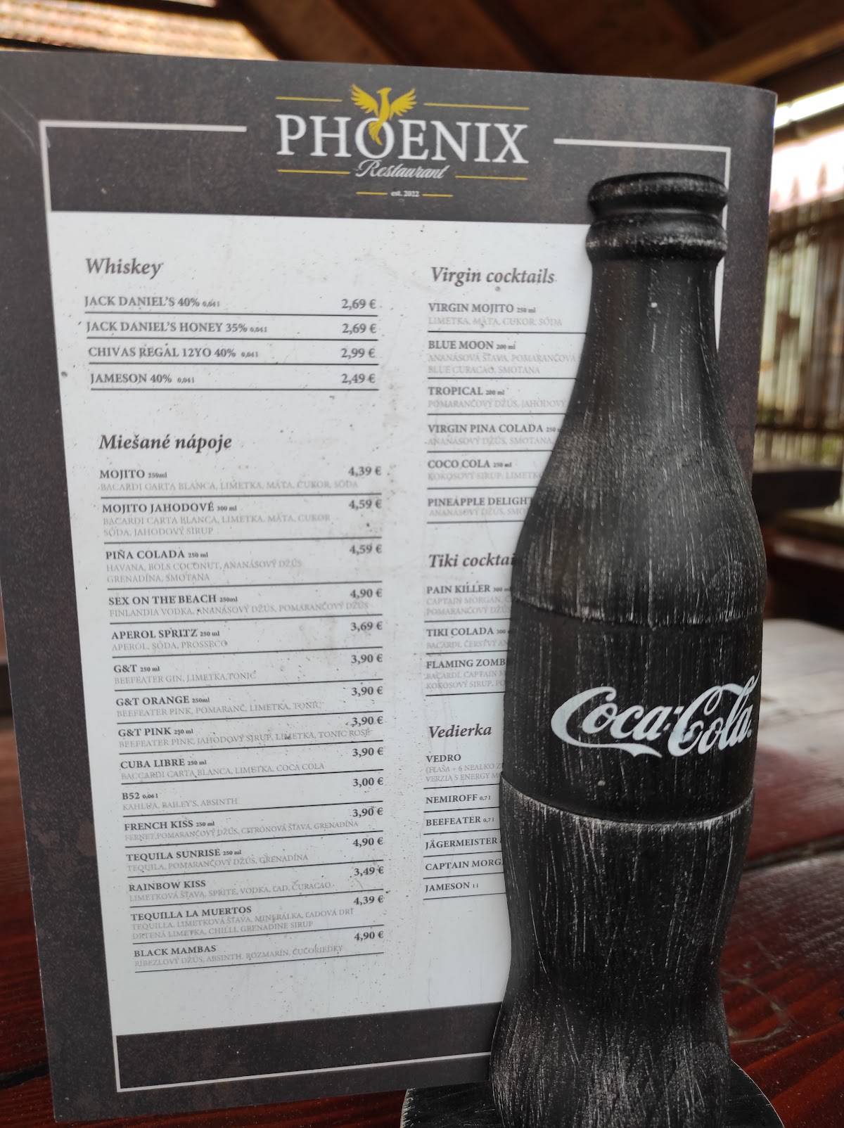 Speisekarte von Phoenix Restaurant, Rožňava