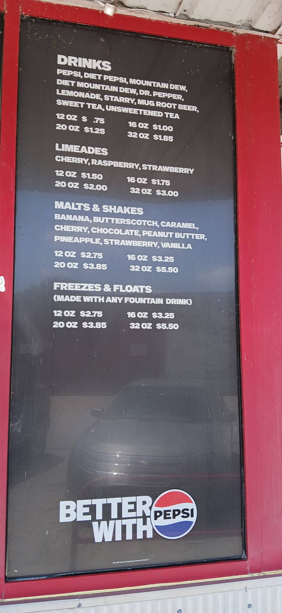 Menu at Pig-N-Out restaurant, Salina