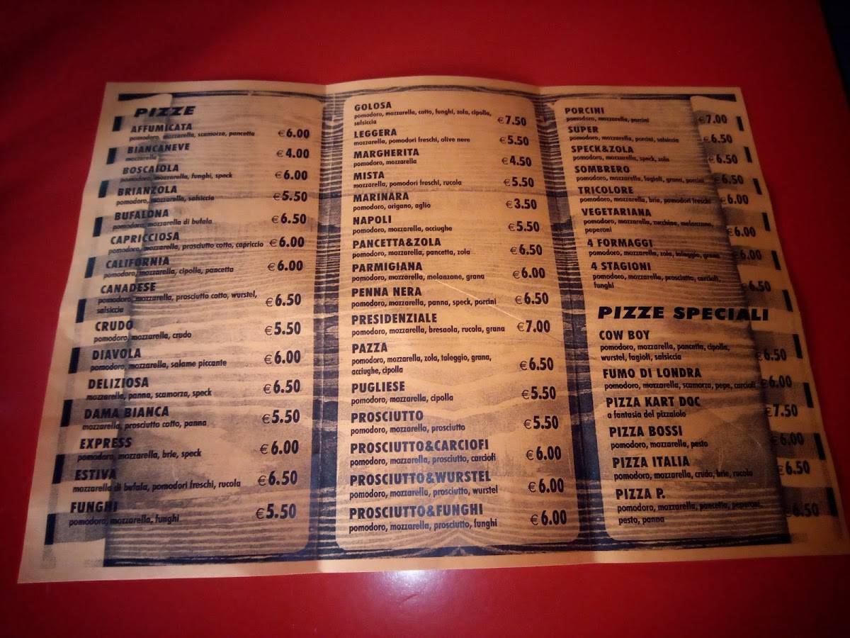 Menu da Pizza Inferno Di Verdaro Francesco ristorante, Fino Mornasco