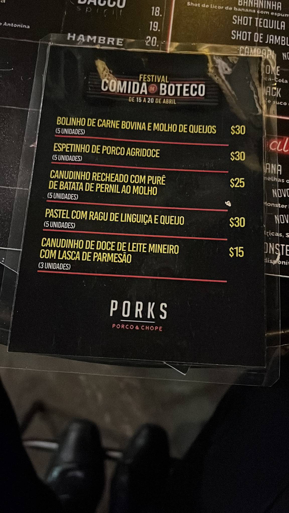Menu em Porks Casarão Lourdes restaurante, Belo Horizonte