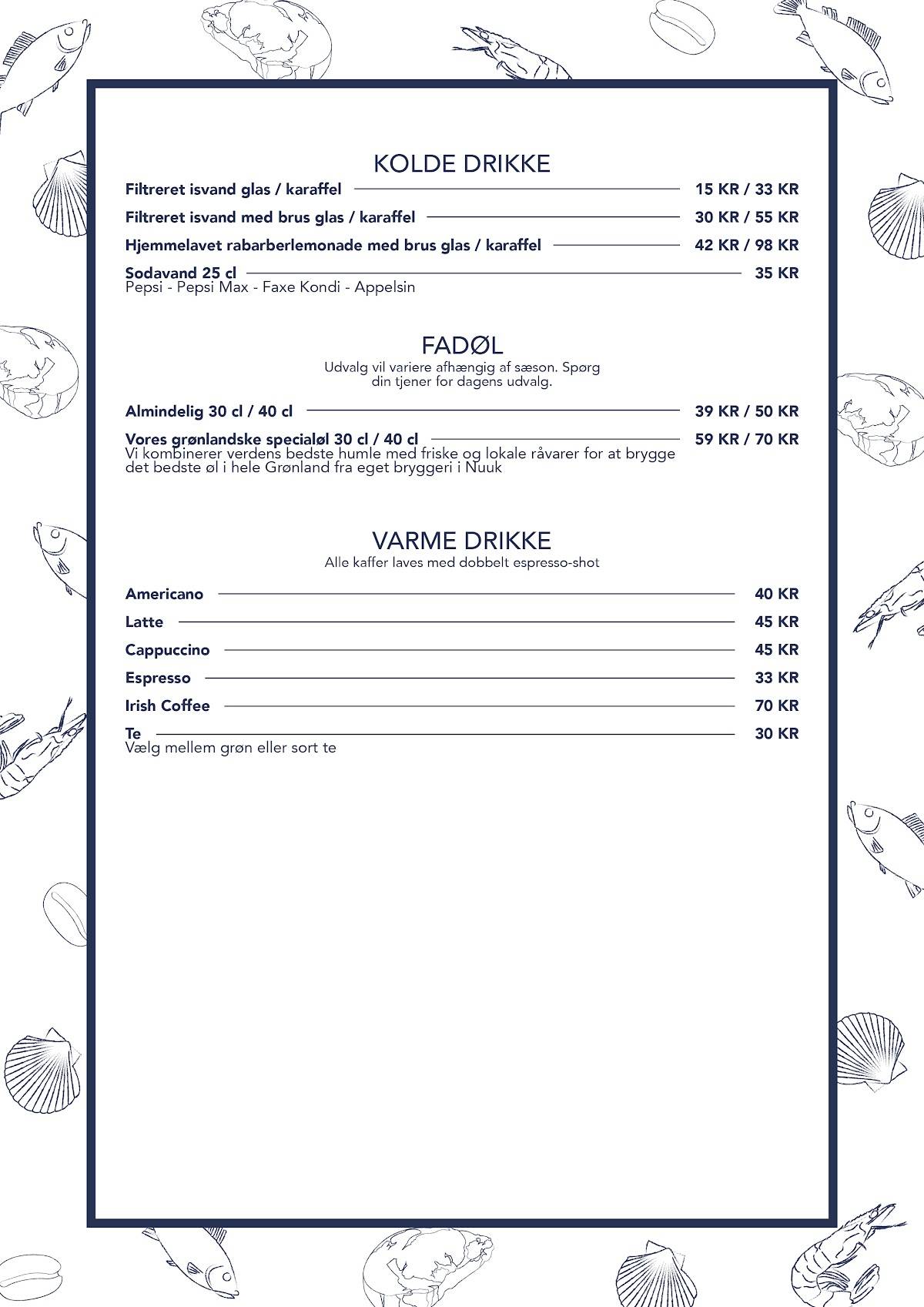 Speisekarte von Restaurant Proviant, Faxe Ladeplads