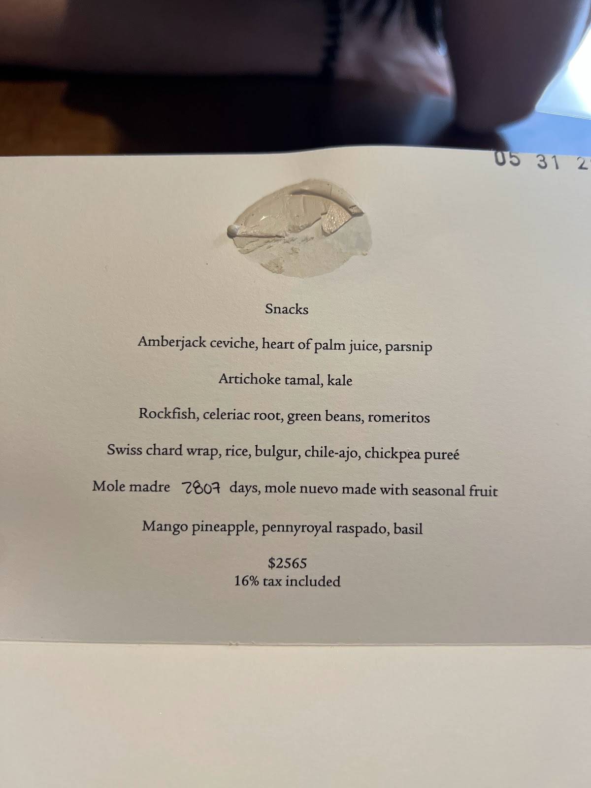 Carta del restaurante Pujol - Tasting Menu, Ciudad López Mateos ...
