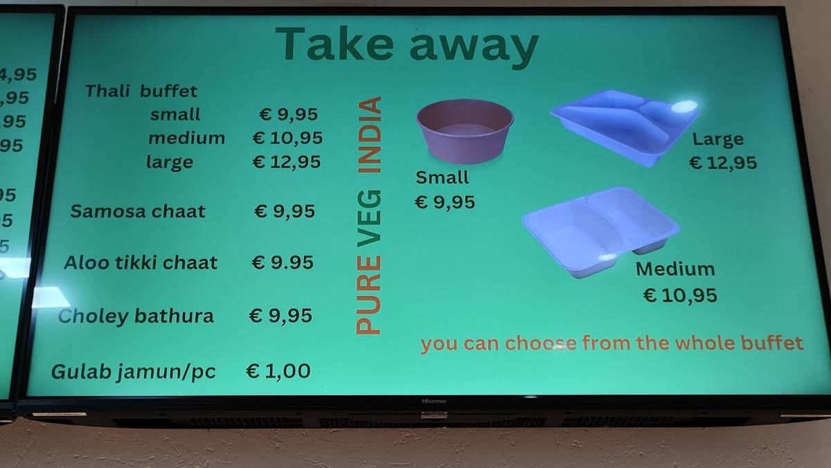 Menu at Pure Veg India, Brussels