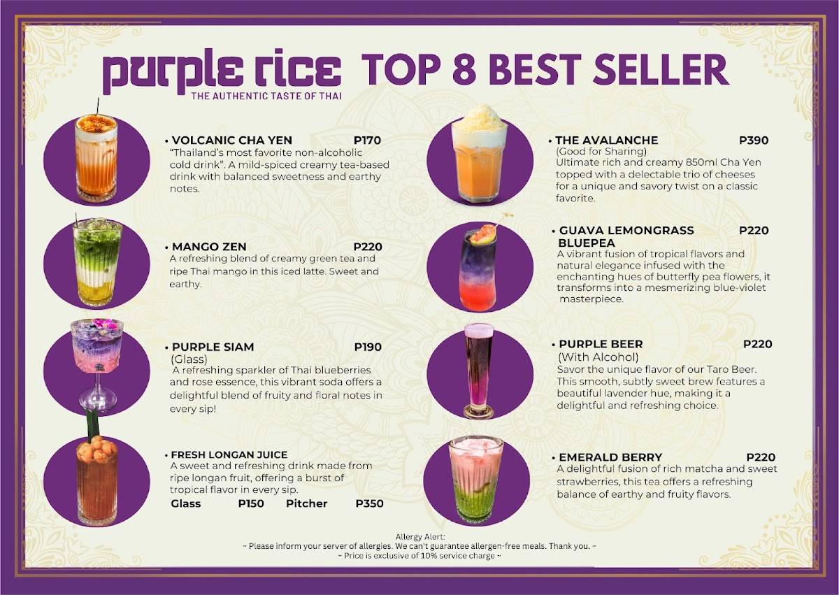 Menu at Purple Rice Forbes Town, BGC restaurant, Taguig