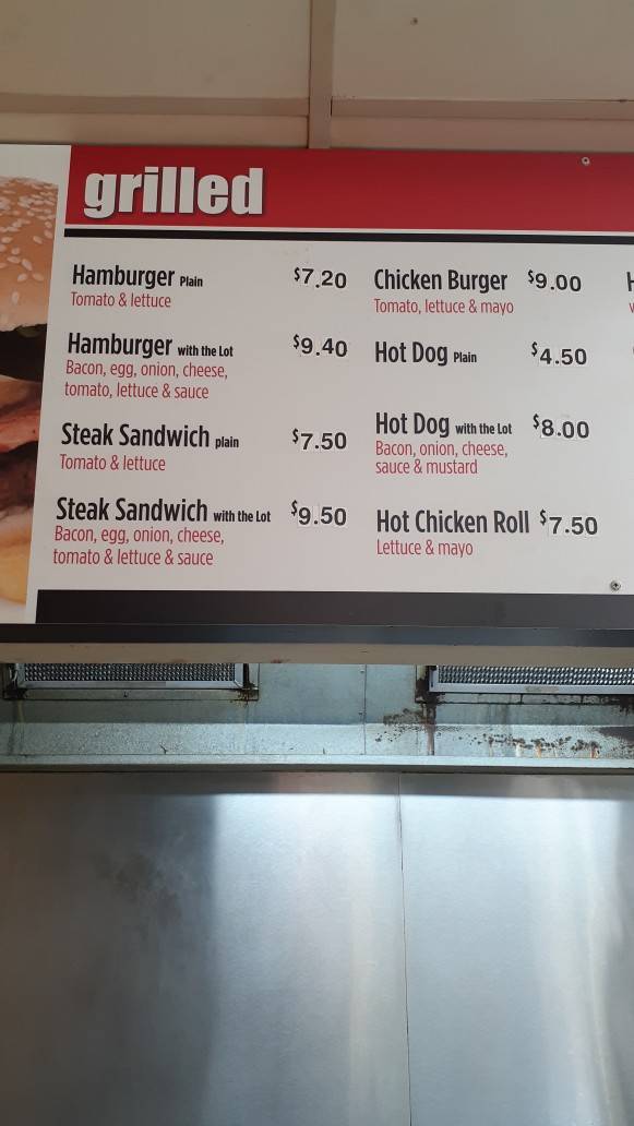 Menu at Pym Street Cafe, Dudley Park