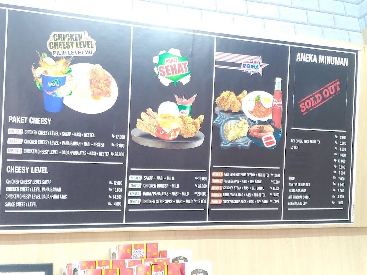 Menu at ROCKET CHICKEN TLOGOMAS restaurant, Malang