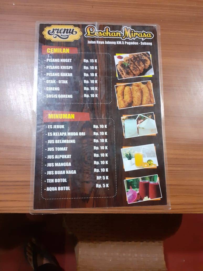 Menu at RUMAH MAKAN MIRASA SOP KAKI SAPI restaurant, Subang