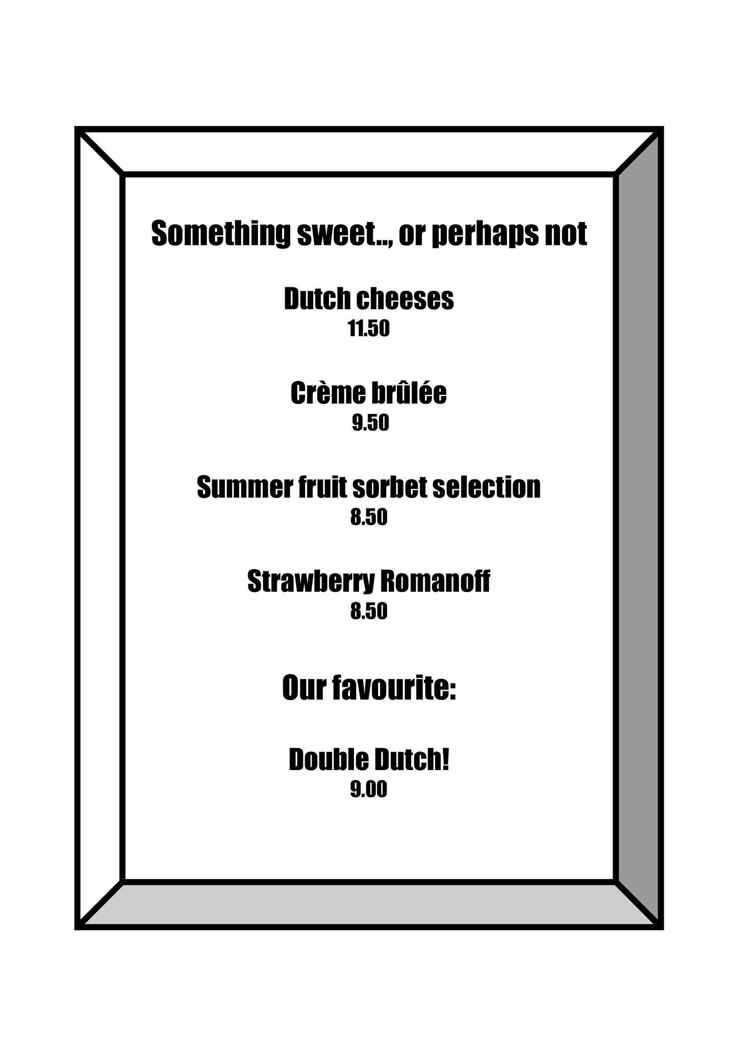 Menu at Radisson Blu Hotel, Amsterdam City Center, Amsterdam