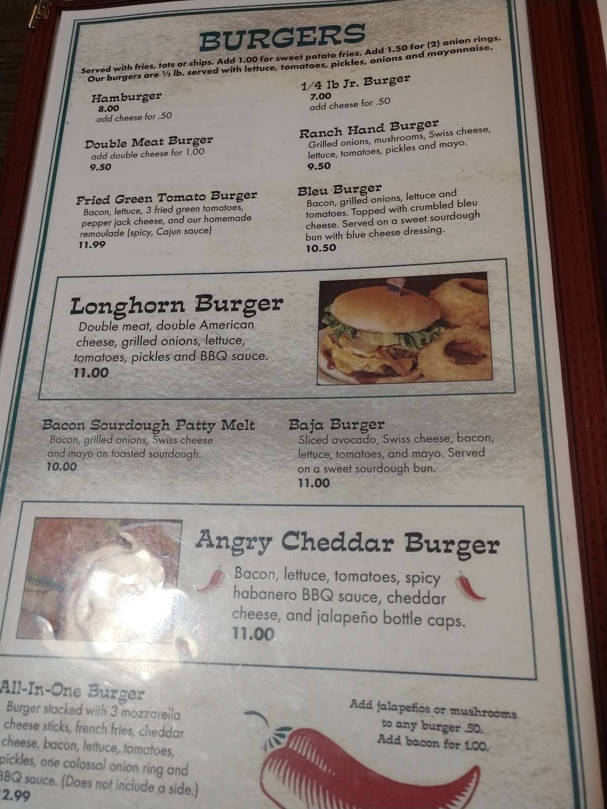 Menu at Ranch Hand Cafe, Cleveland, TX-321