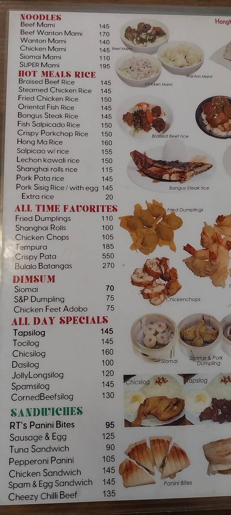 Menu at Realitea Tea House restaurant, Quezon City