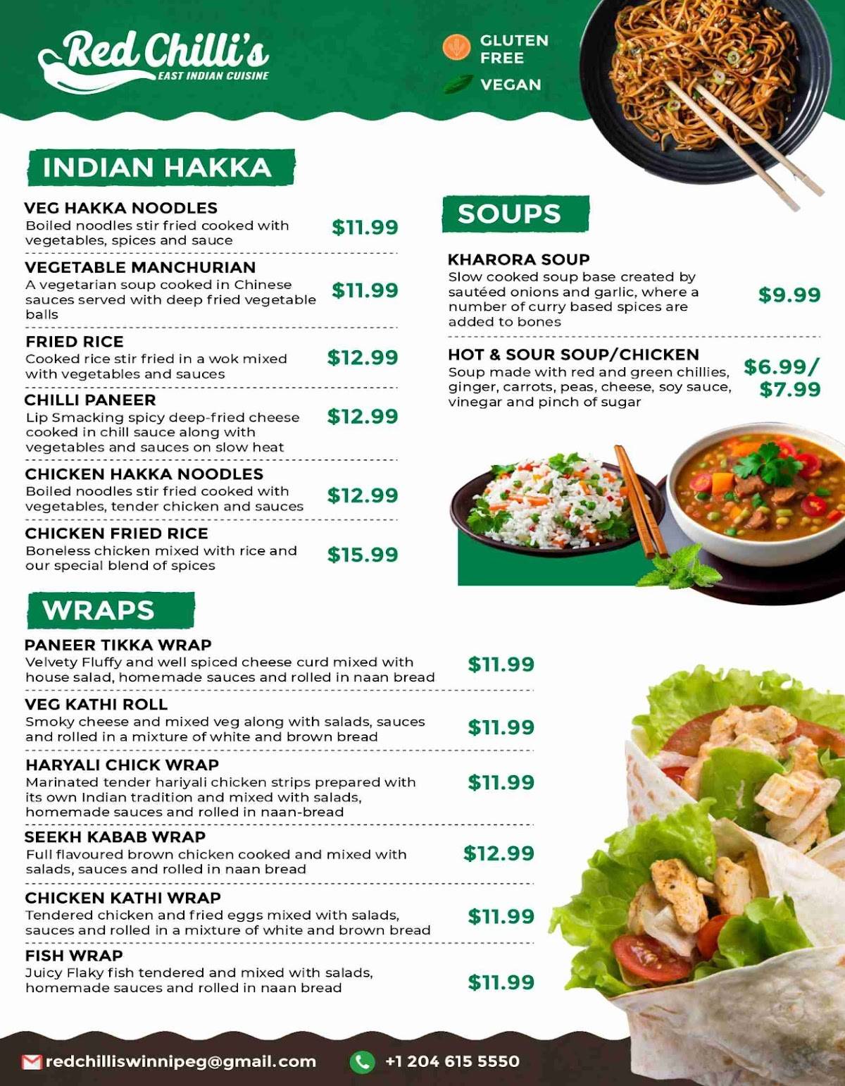 Menu at Red Chillis Selkirk restaurant, Selkirk