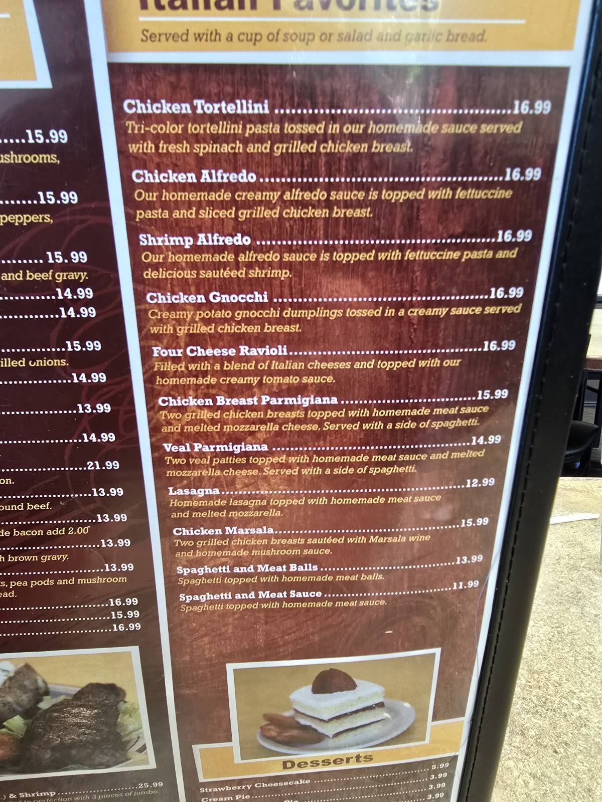 Menu at Red Star Diner restaurant, Temperance