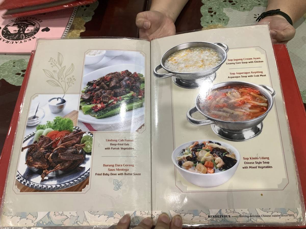Menu at Restaurant Rendezvous - Kebon Sirih, Jakarta, Jalan Johar No.2B-C
