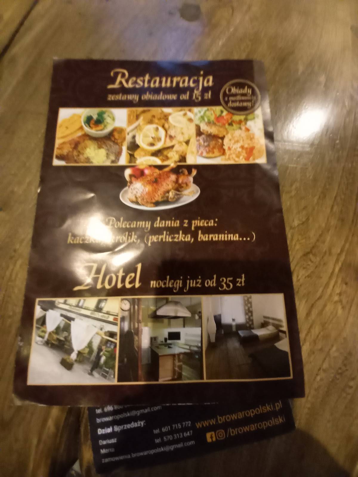Menu at Restauracja "Myśliwska" w Walidrogach restaurant, Walidrogi