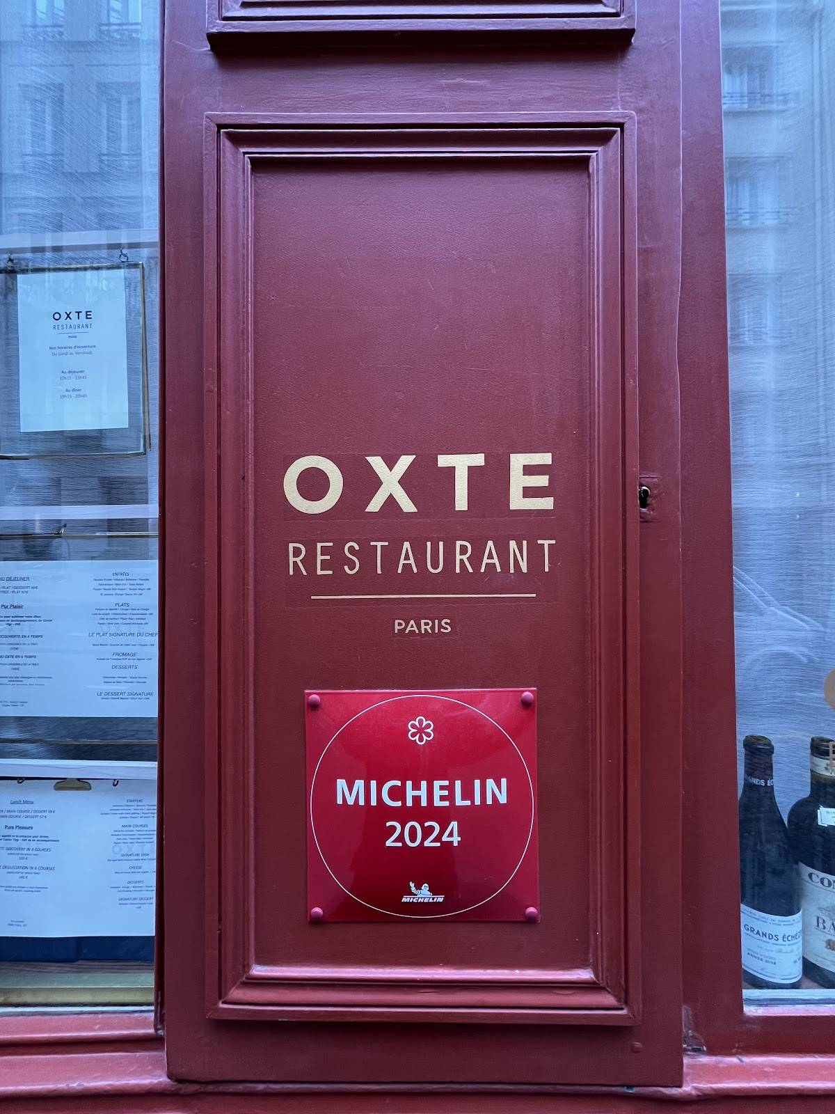 Menu at Restaurant OXTE, Paris