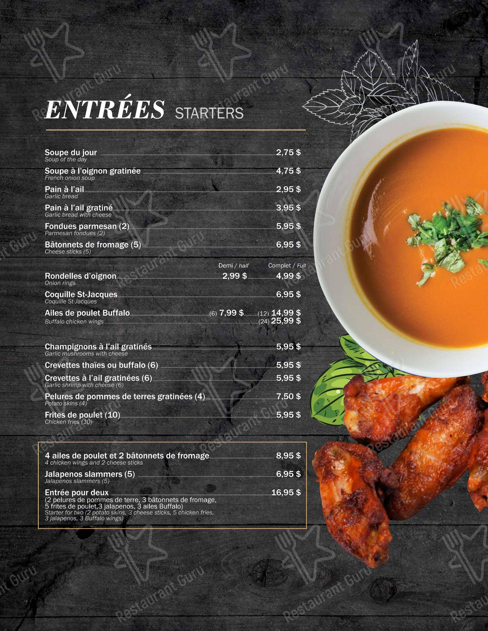 Menu at Resto 108 restaurant, Cookshire-Eaton, 444 Quebec Rte 108