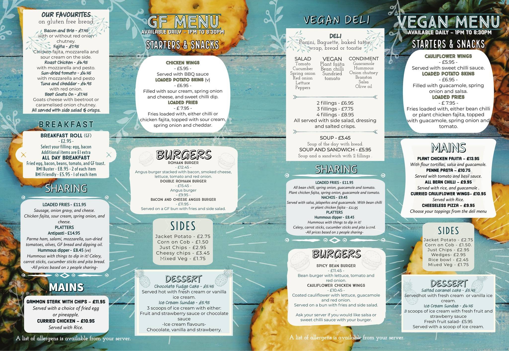 Menu at Rohaan pub & bar, Aberdeen