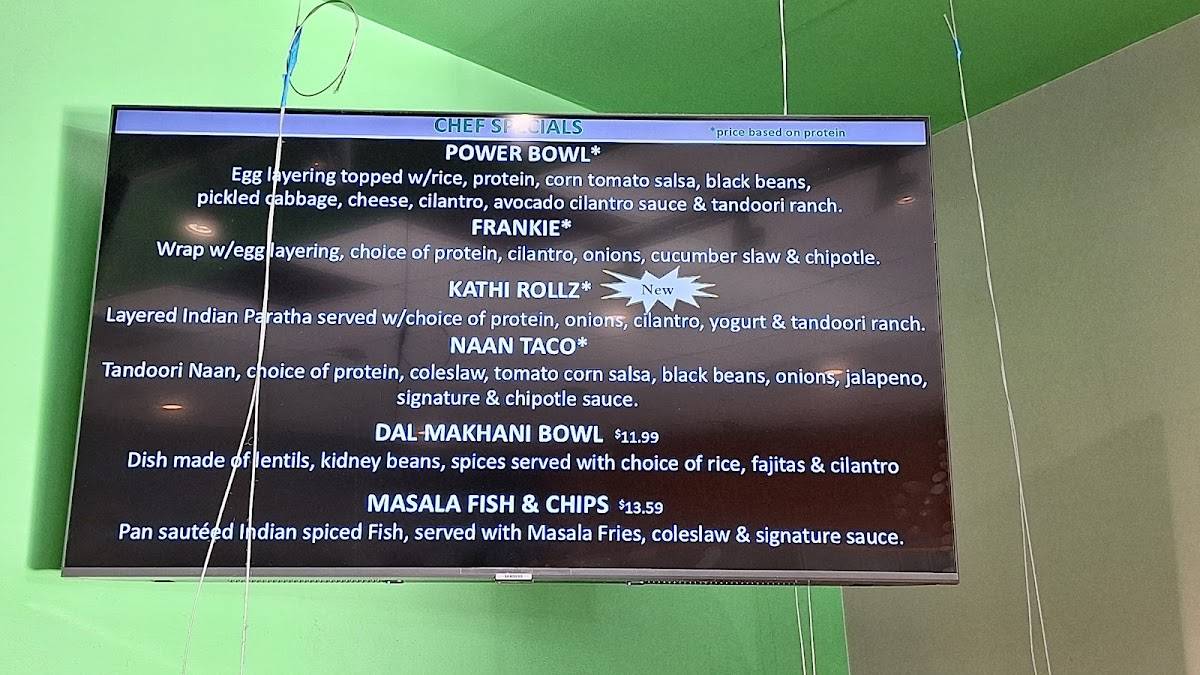 Menu at Rollz Rice Indian Kitchen restaurant, Lewis Center, 724 Polaris ...