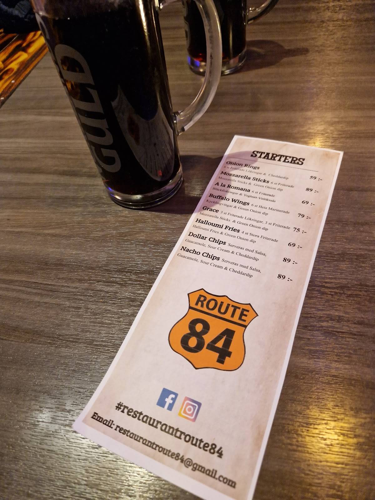 Menu at Restaurant Route 84, Sweden