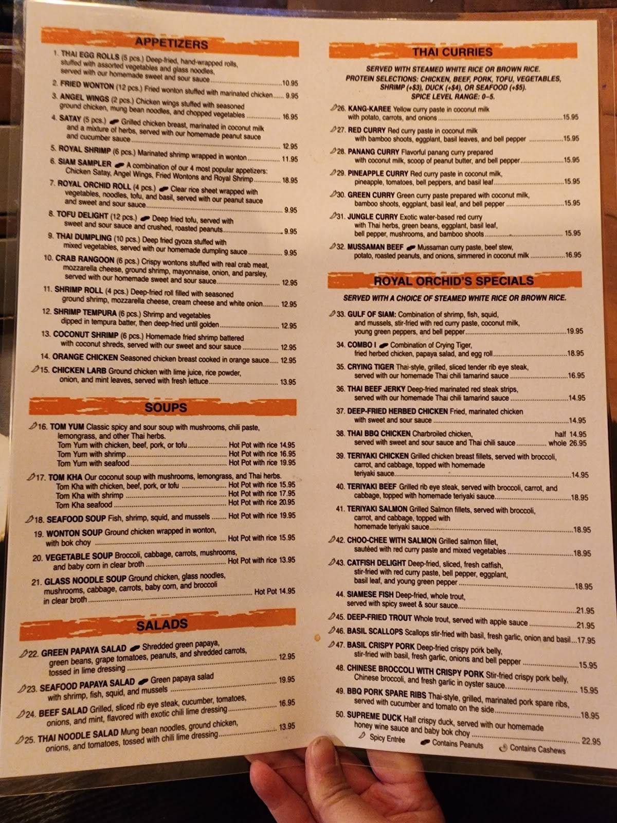 Menu at Royal Orchid Restaurant, Riverside, Magnolia Ave