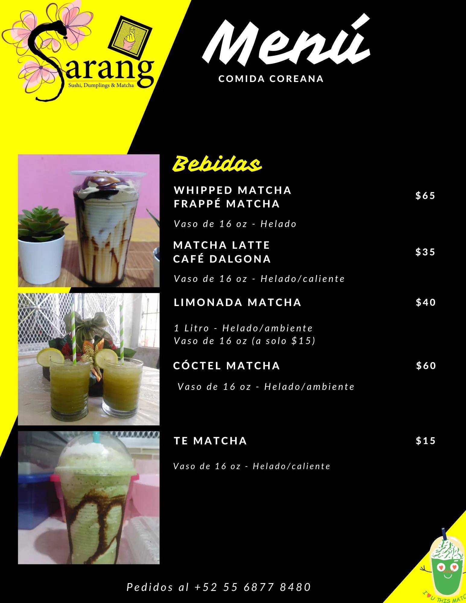 Menu at SARANG restaurant, Mapastepec
