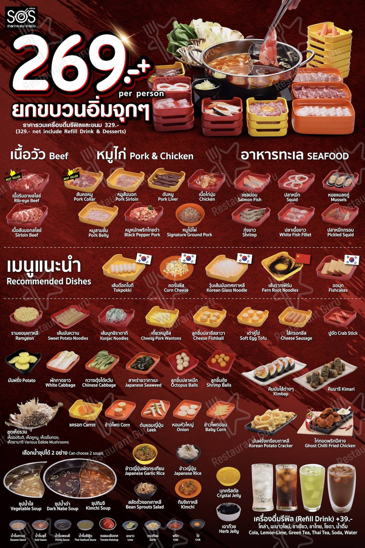 Menu at SOS Shabu Buffet (บิ๊กซีพระราม 4) - Big C Rama 4 restaurant ...