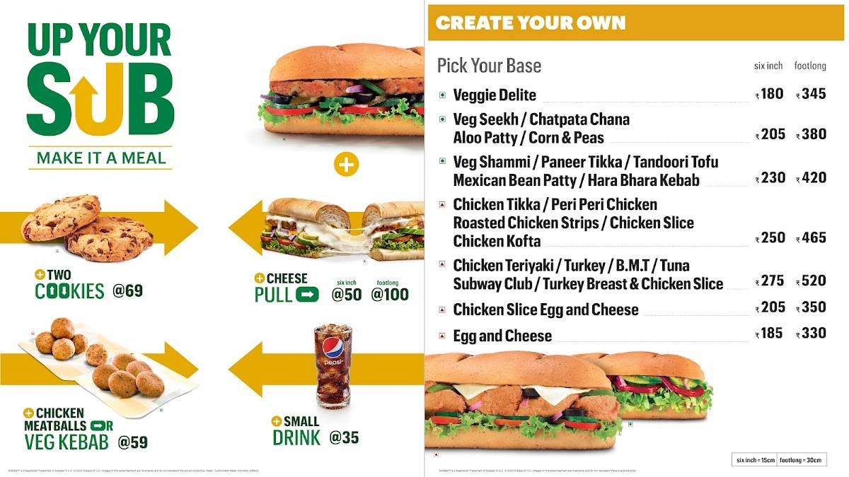 Menu at SUBWAY VVIP MALL, Ghaziabad