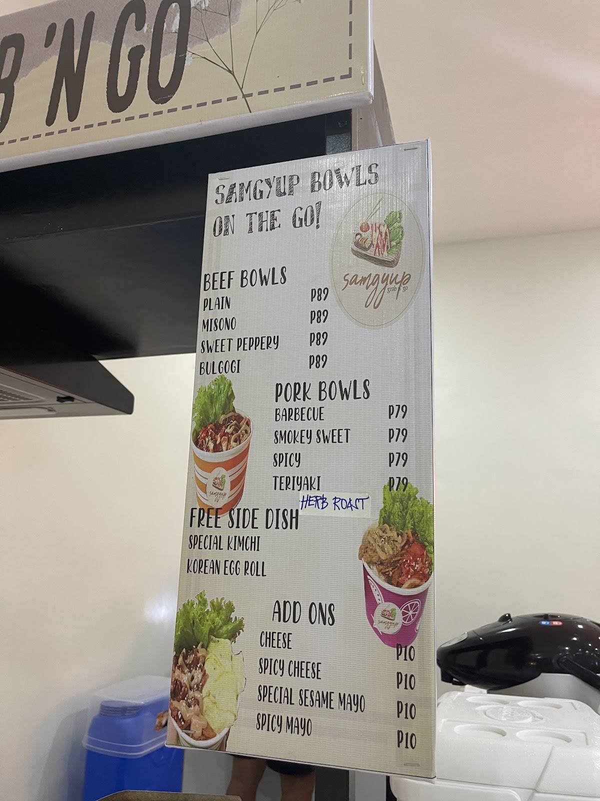 Menu at Samgyup Grab N Go Grand Master Mall Naga restaurant, Naga