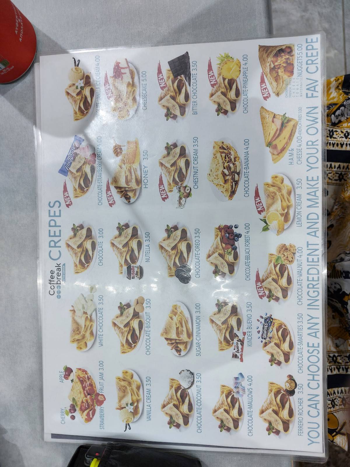 Menu at Savas Street Food Station, Paralia